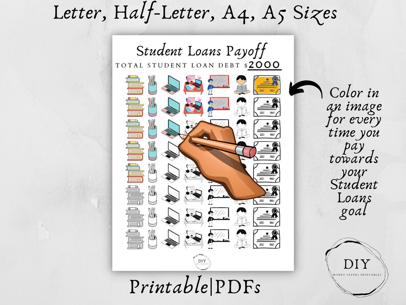 Student Loan Debt Tracker-student Loan Tracker-student Loan Payoff-debt ...