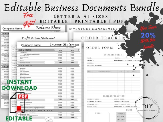 Editable Business Documents Bundle-business | Etsy