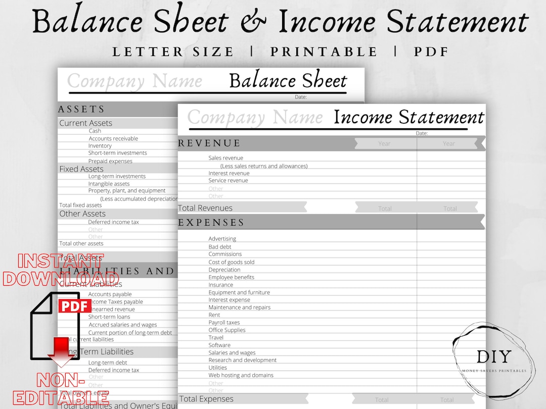 Balance Sheet-income Statement-financial Statements-accounting-net ...