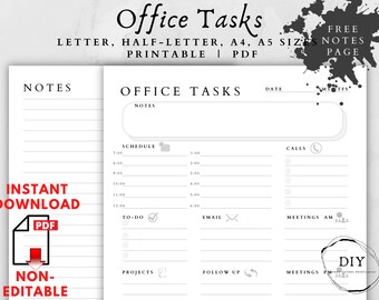Office Task Tracker Printable Office Organizer Work Planner Work to Do ...