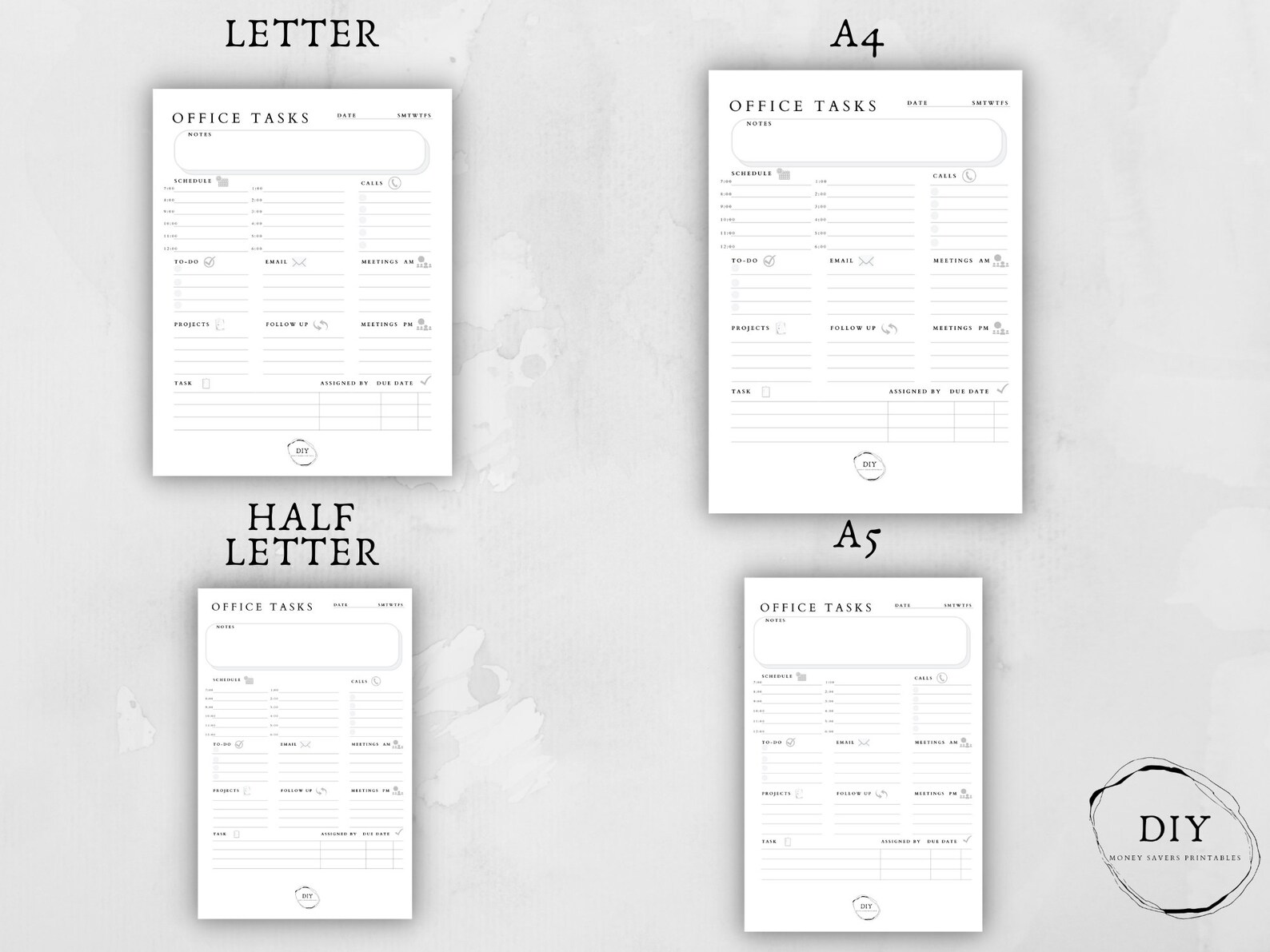 Office Tasks Tracker Printable-office Planner-office Organizer-work ...