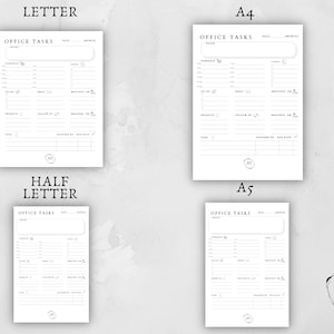 Office Tasks Tracker Printable-office Planner-office Organizer-work ...