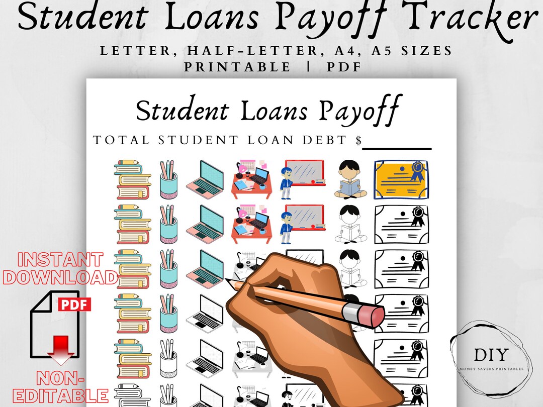 Student Loan Debt Tracker-student Loan Tracker-student Loan Payoff-debt ...