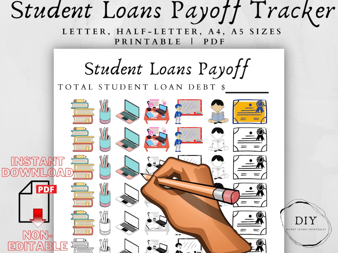 Student Loan Debt Tracker-student Loan Tracker-student Loan Payoff-debt ...