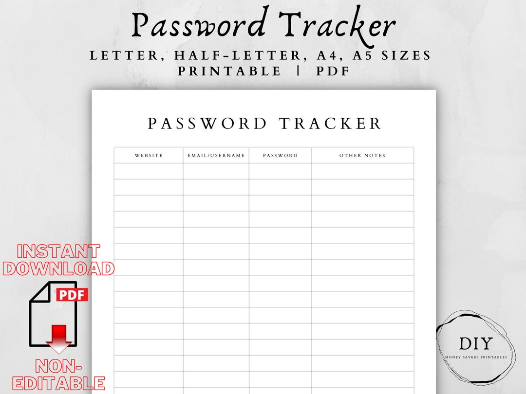 Password Manager-password Log-password Tracker- Password Journal ...