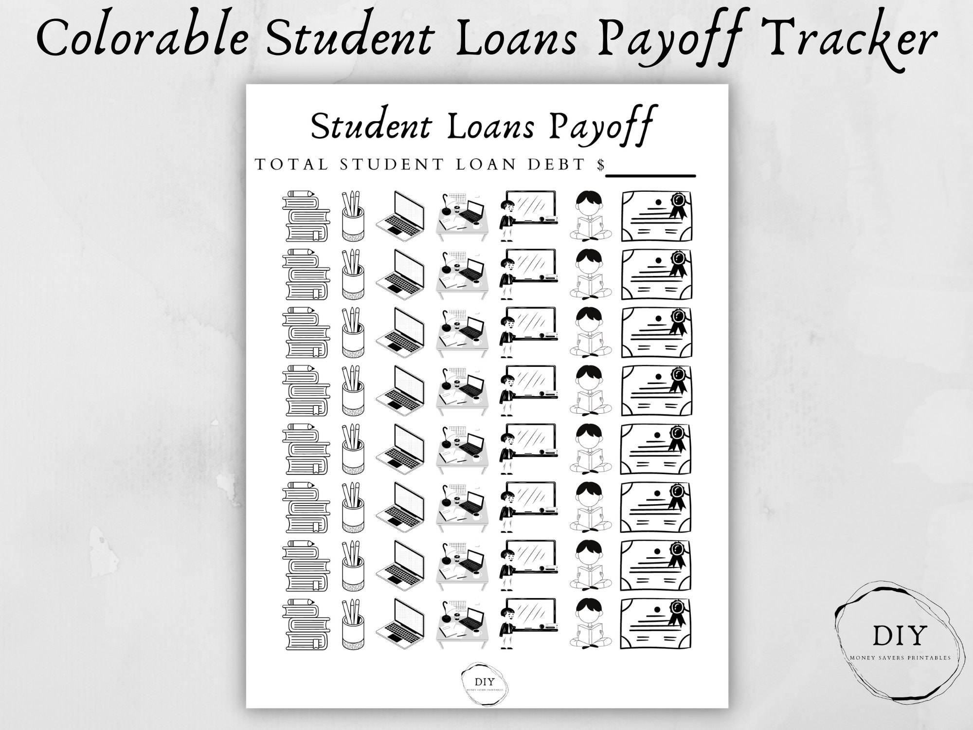Student Loan Debt Tracker-student Loan Tracker-student Loan Payoff-debt ...
