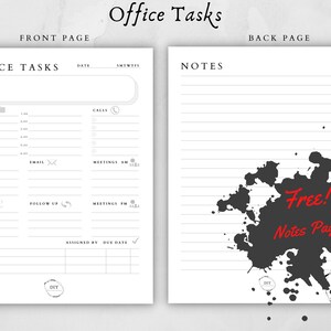 Office Tasks Tracker Printable-office Planner-office Organizer-work ...