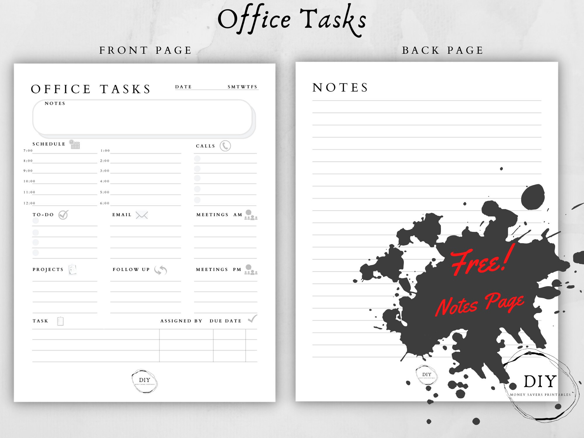Office Tasks Tracker Printable office Planner office Etsy office-tasks-tracker-printable-office-planner-office-etsy