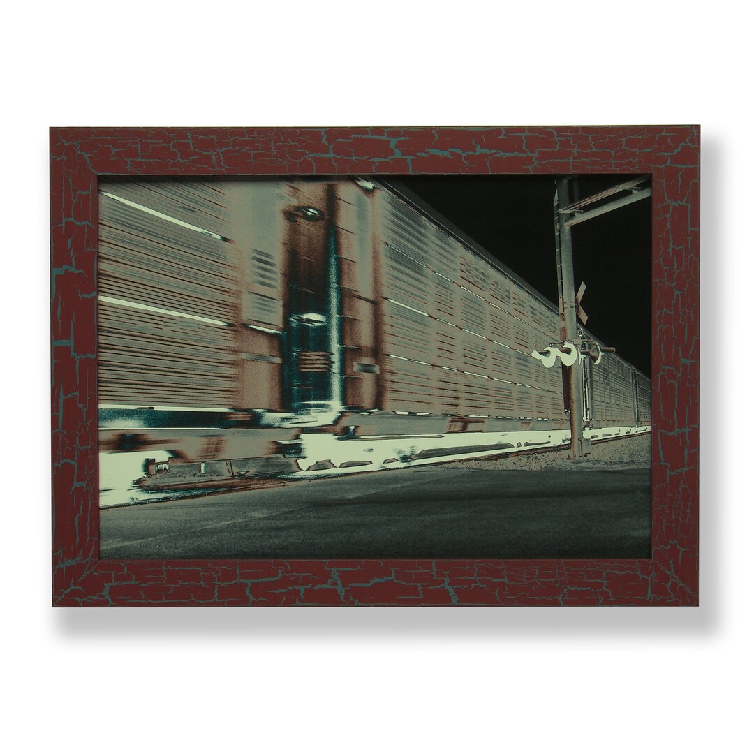 Framed Photograph of an Abstract Train. Framed With a One of a Kind ...