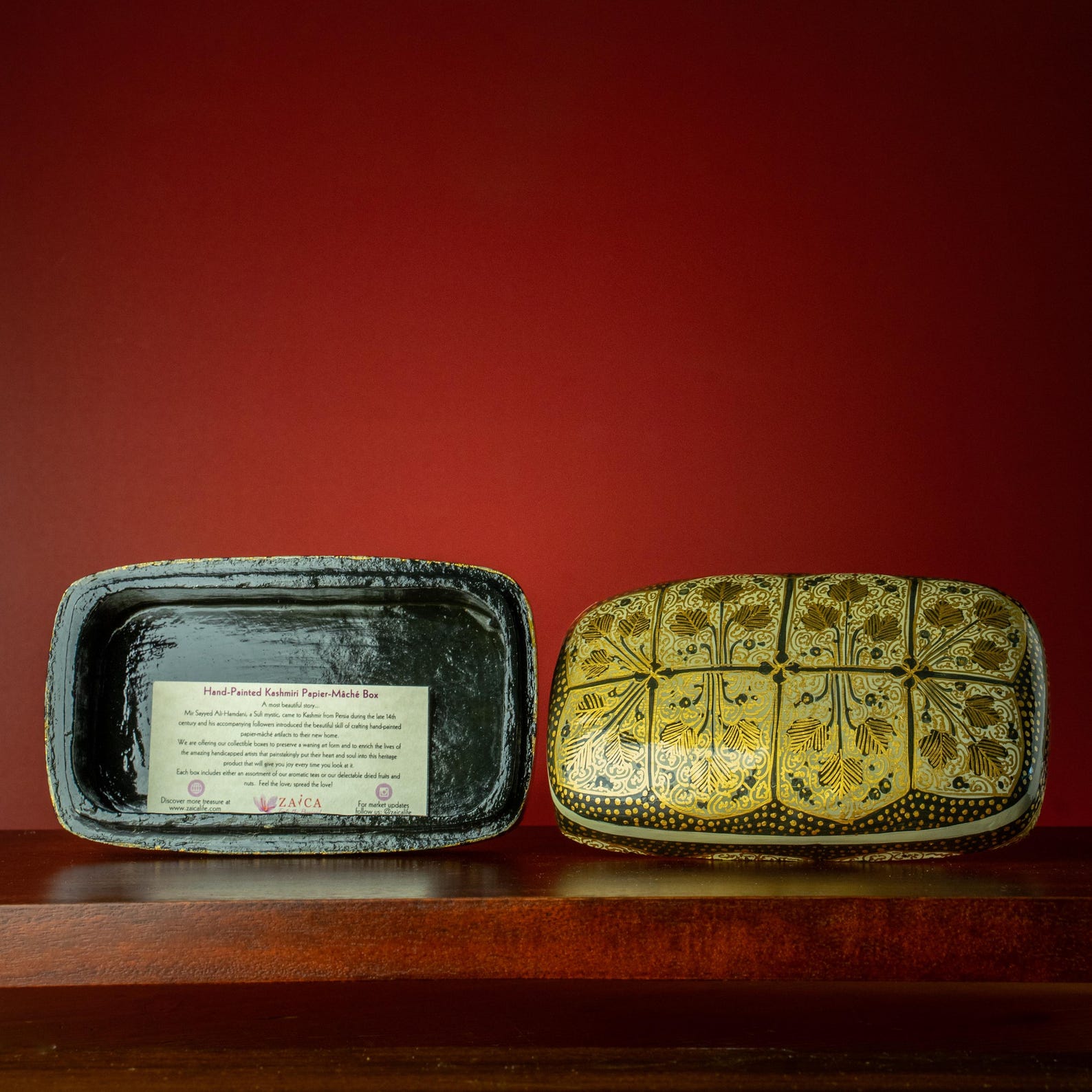 Hand Painted Kashmiri Gift Box From India With Tea Samples - Etsy