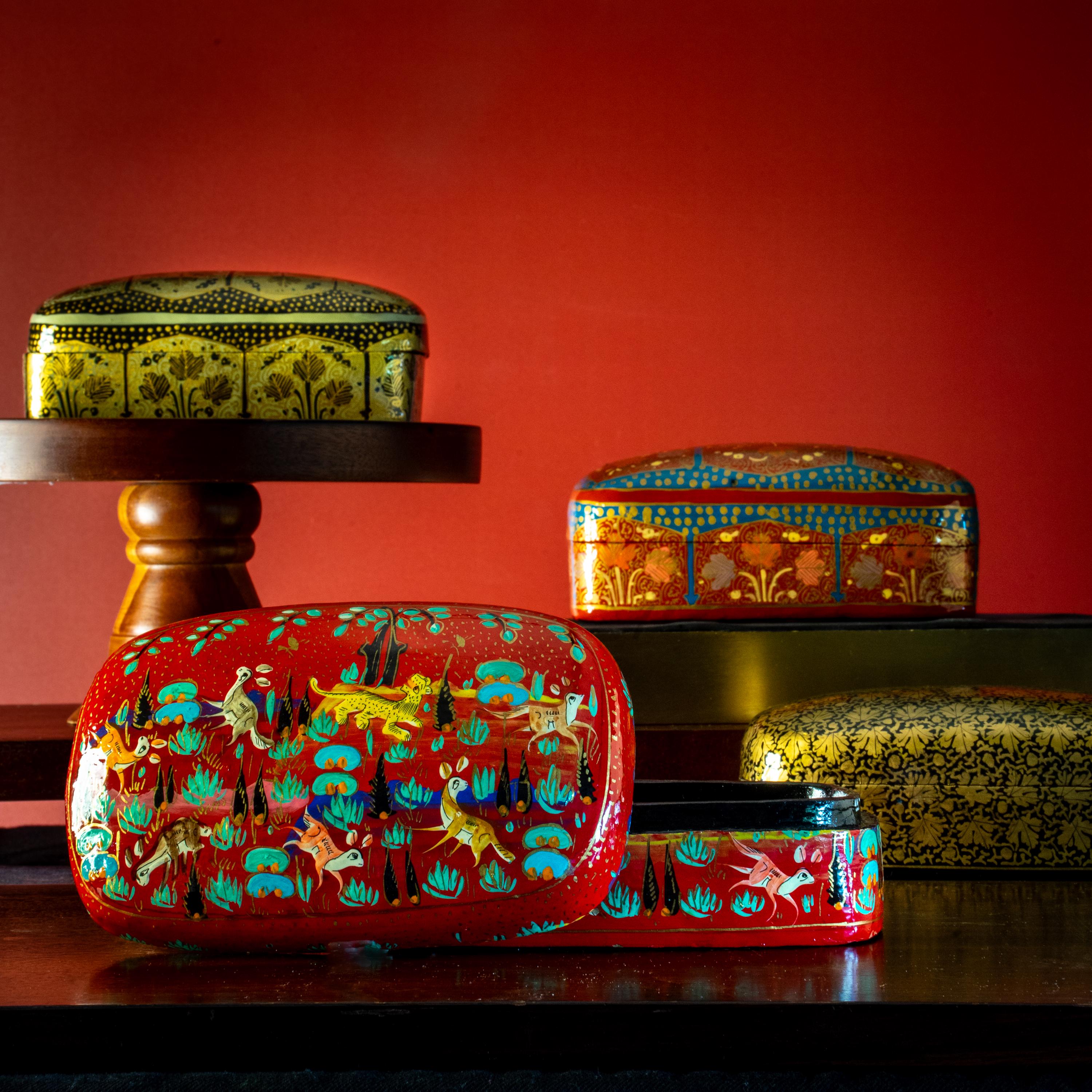 Hand Painted Kashmiri Gift Box From India With Tea Samples - Etsy