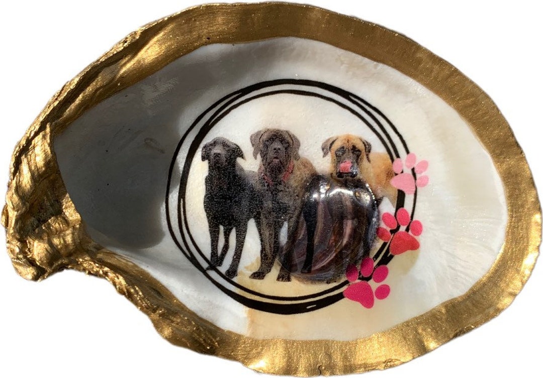 Dog Portrait Gift | Oyster Shell Gift | Dog Lovers | Custom Order - Etsy