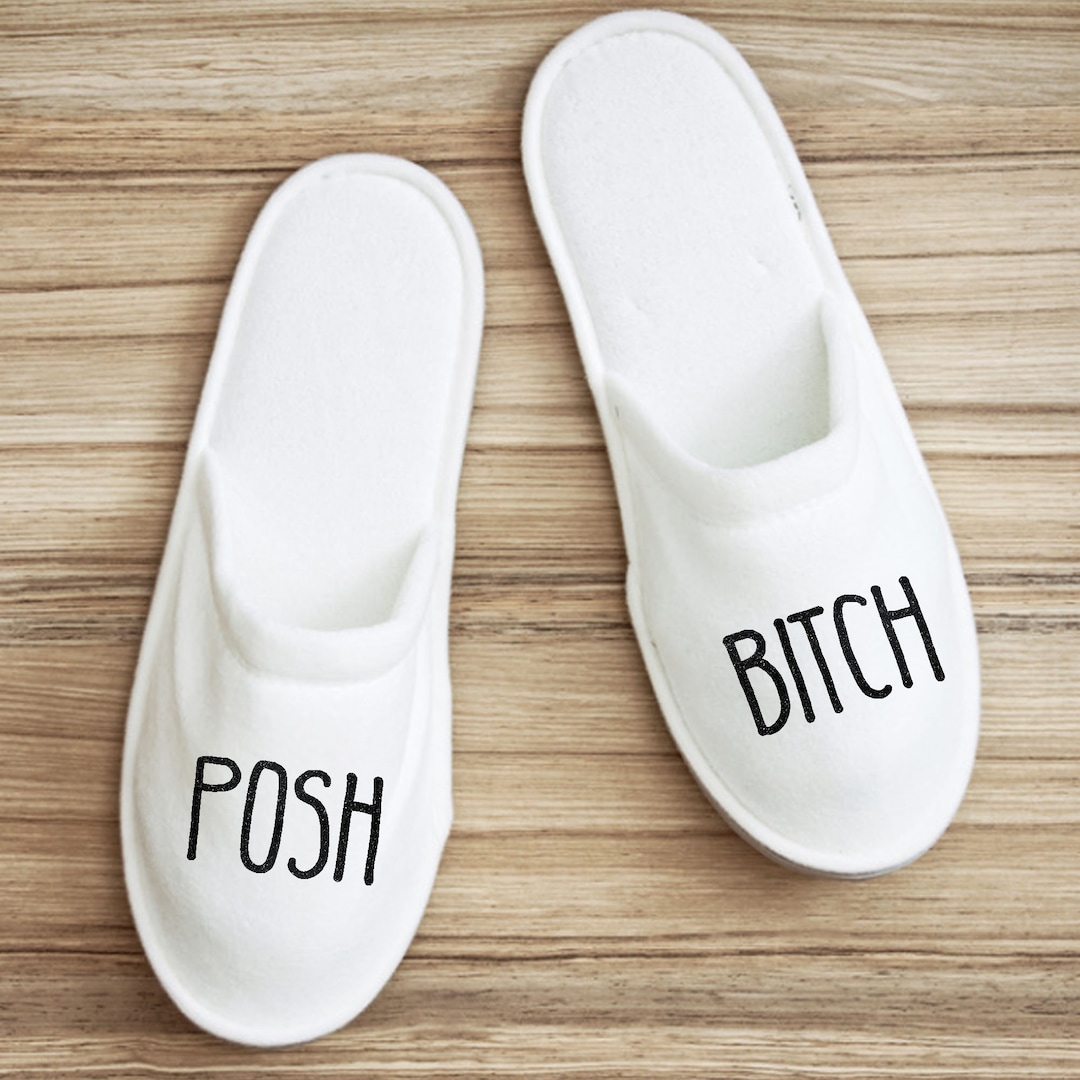 Posh Bitch Cute Wedding Slippers Bride Slipper Sandals Profanity Rude ...