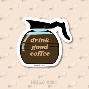 Retro Coffee Waterproof Sticker, Funny Coffee Vinyl Sticker, Durable ...