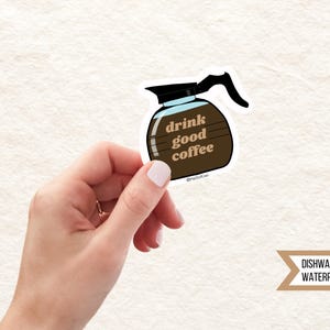 Retro Coffee Waterproof Sticker, Funny Coffee Vinyl Sticker, Durable ...