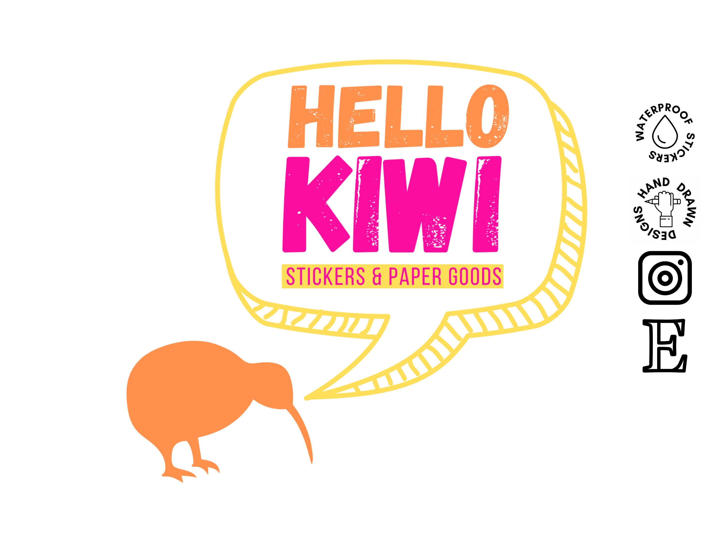Kiwi Bird Waterproof Sticker for Water Bottle, Coconut Drink, Tropical ...