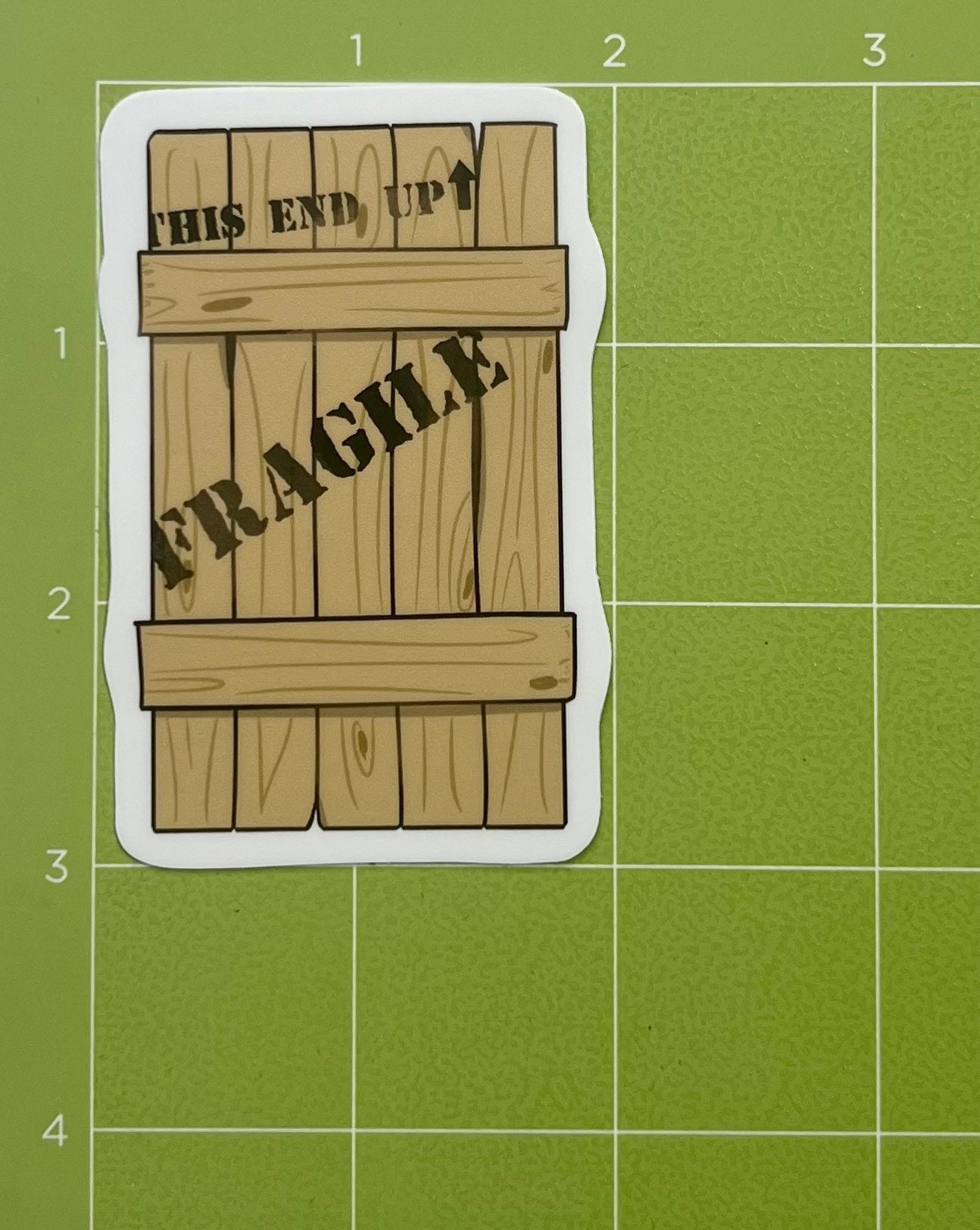 Fragile Crate Waterproof Sticker Funny Holiday Water Bottle Sticker ...