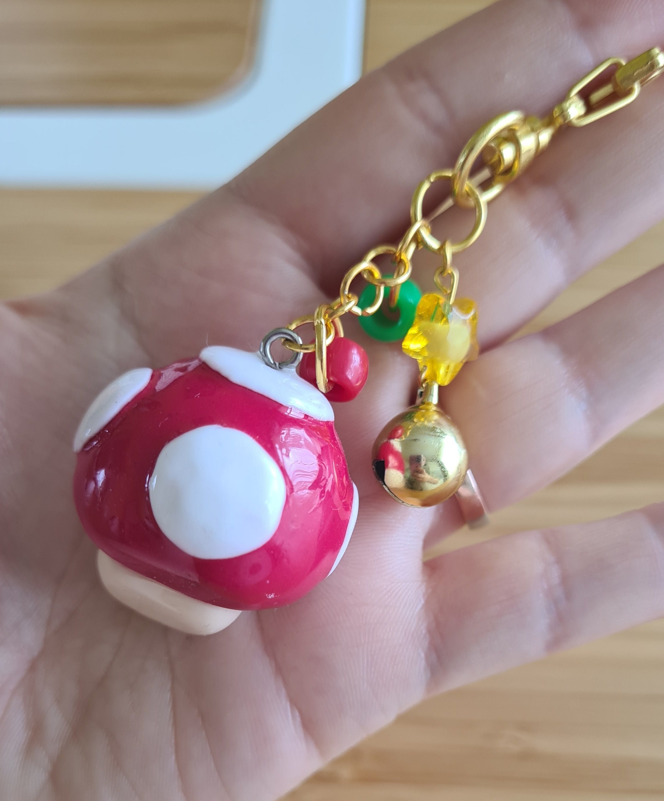 Super Mario Mushroom Keyring - Etsy
