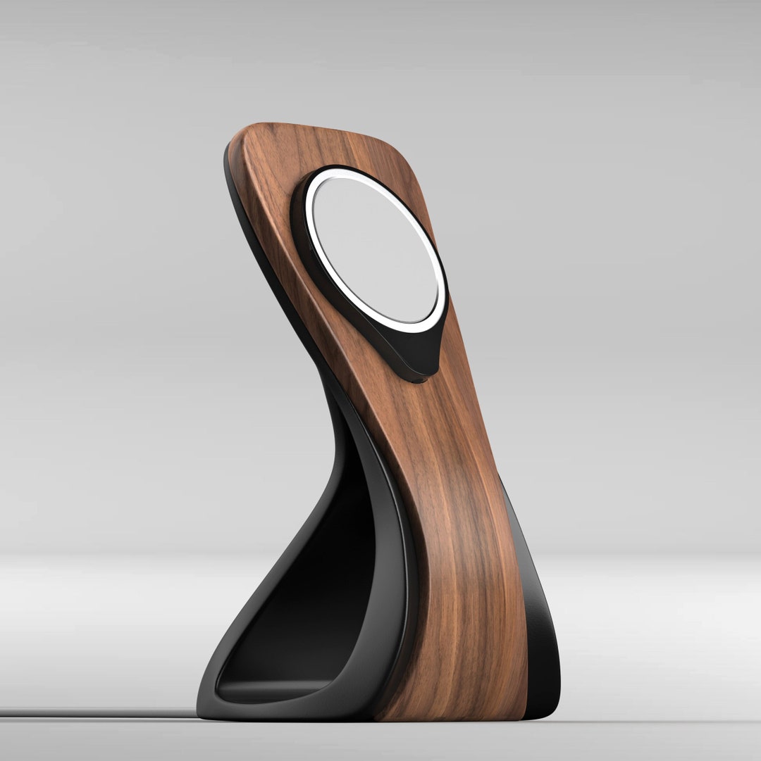 Wood and Resin iPhone Charging Stand | Stylish Magsafe Charging Station ...