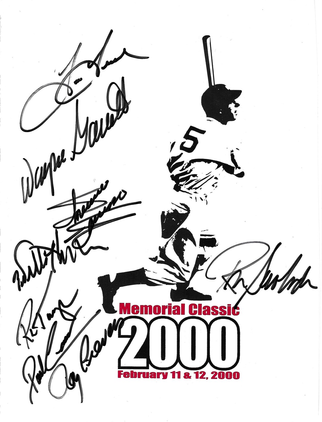Memorial Classic 2000, 8 Signatures Including Tom Tresh, Minnie Minoso ...