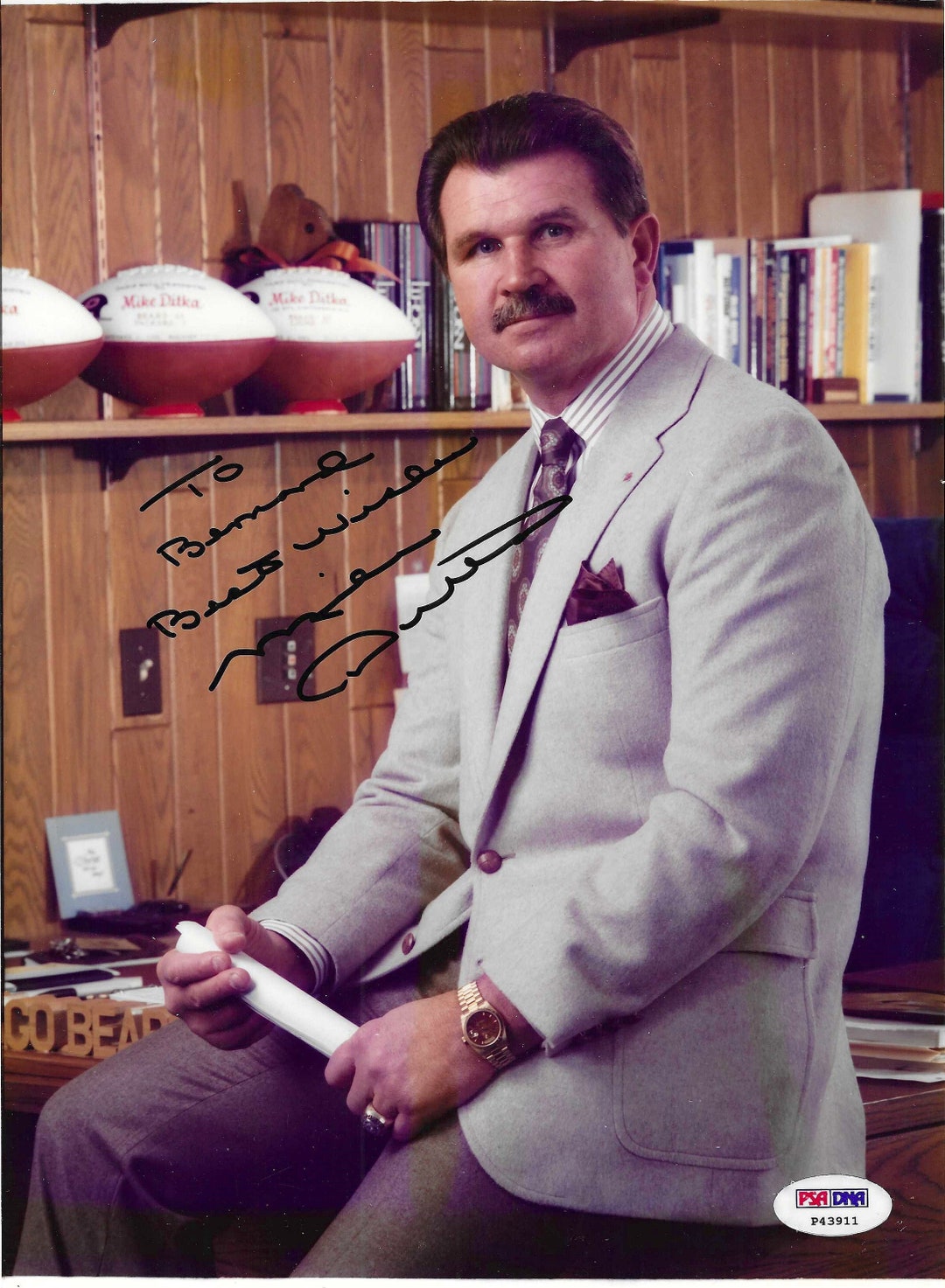 Mike Ditka, Hall of Fame, Chicago Bears, Signed 8x10.5 Photograph, PSA ...