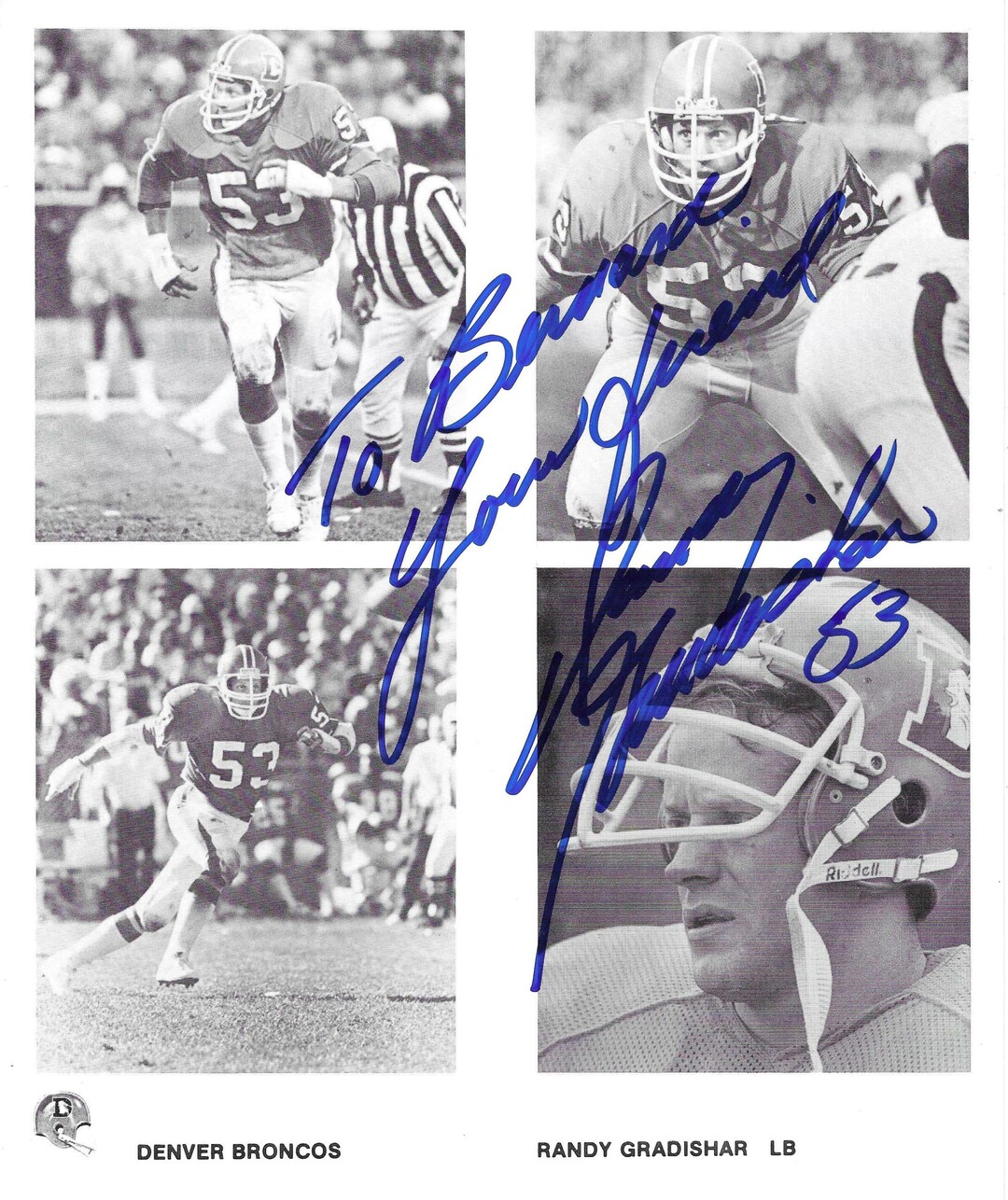 Randy Gradishar, Denver Broncos, Signed 8x10 Photograph - Etsy