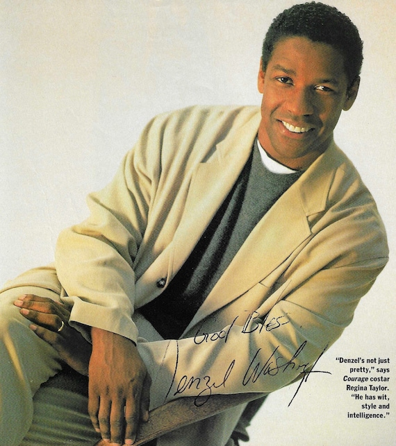Denzel Washington Signed 6.75x7.5 Magazine Article Page - Etsy