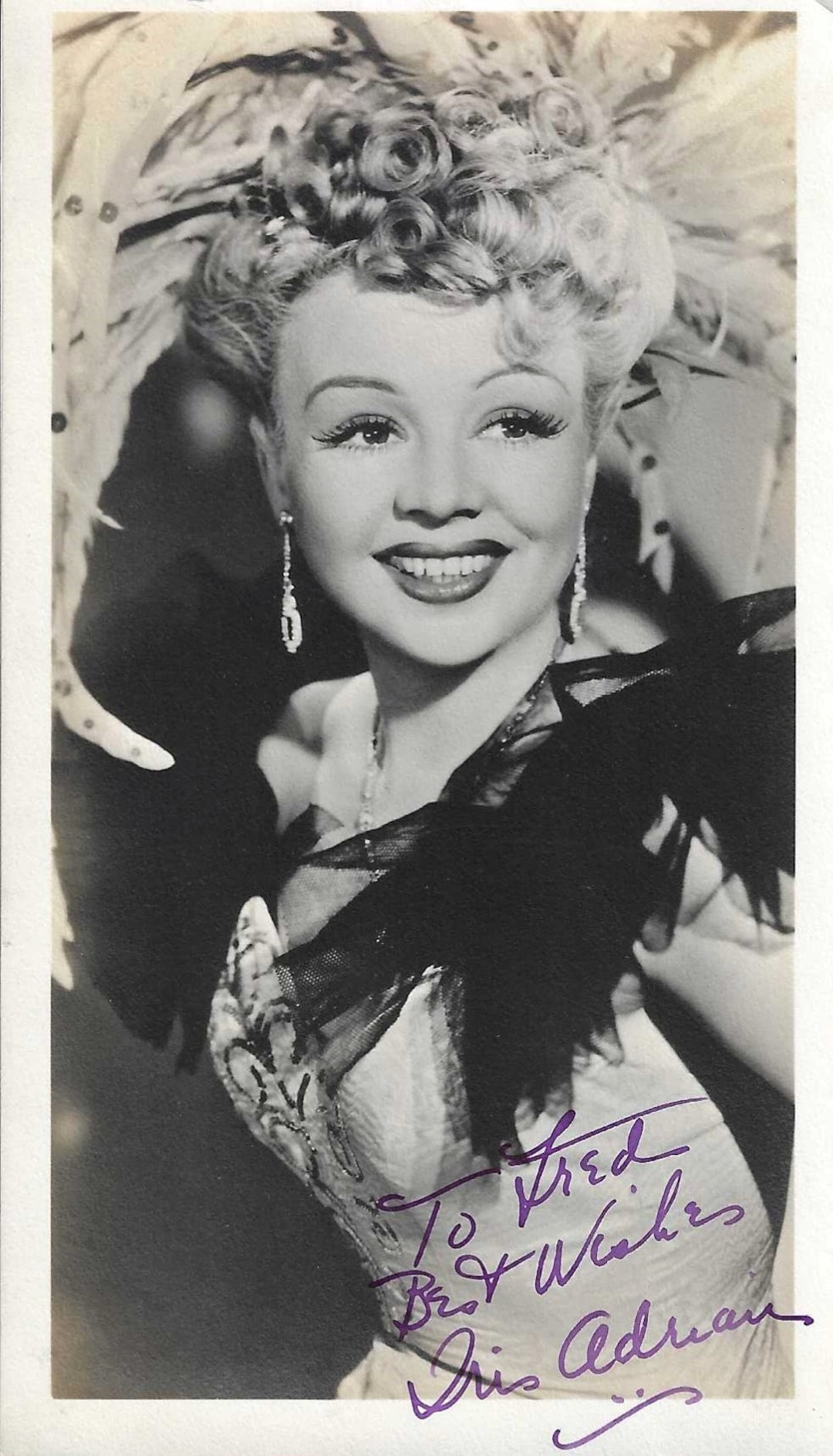 Iris Adrian the Ziegfeld Follies Signed 3.25x6 Photograph - Etsy