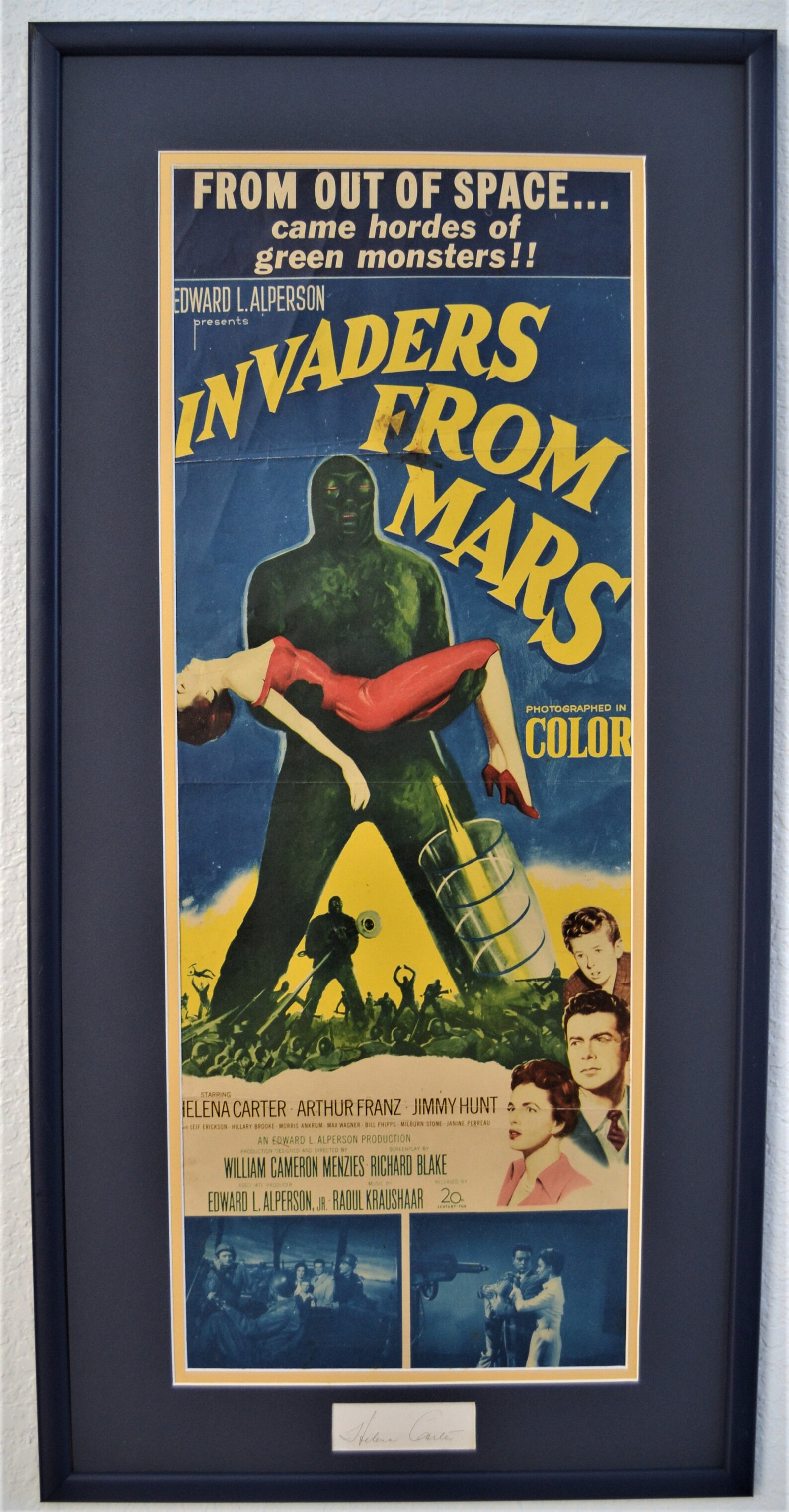 Invaders From Mars, 1953 Original Poster Set, Helena Carter Signature ...