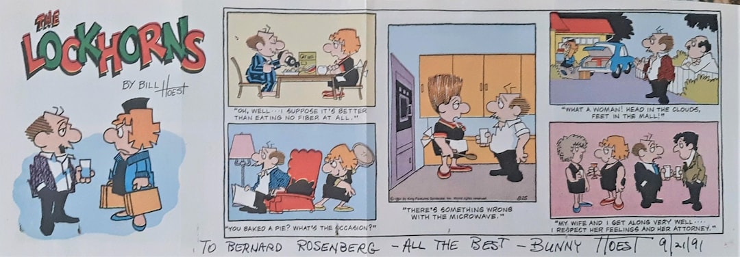 Bunny Hoest, the Lockhorns, Signed 5x13.5 Comic Strip PLUS Promo - Etsy
