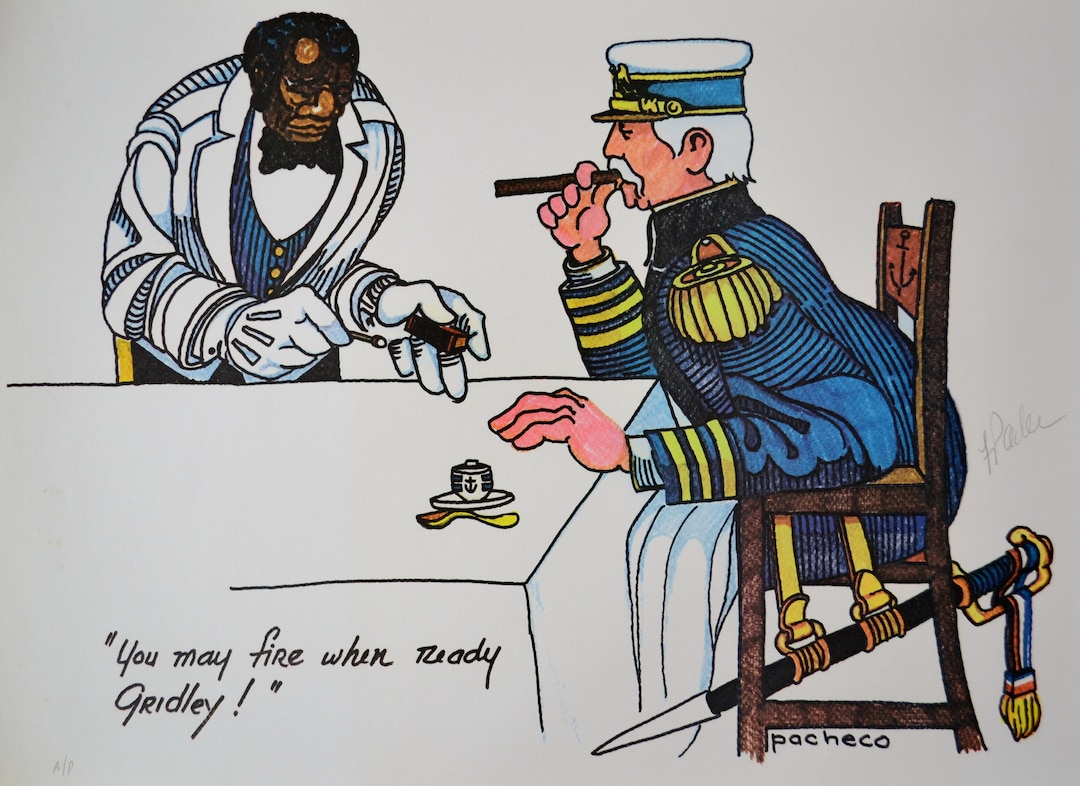 Ferdie Pacheco Signed Print: "you May Fire When Ready Gridley" (16x20 ...