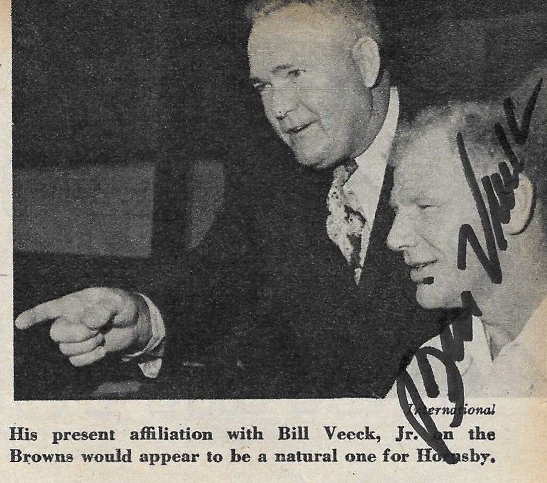 Bill Veeck, Hall of Fame, Signed 3x3.5 Original Sport Magazine Clip ...