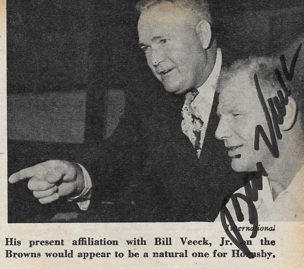 Bill Veeck, Hall of Fame, Signed 3x3.5 Original Sport Magazine Clip ...