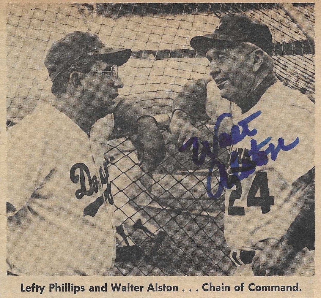 Walter Alston, Hall of Fame Manager, Signed 4x4.25 Original Sporting ...