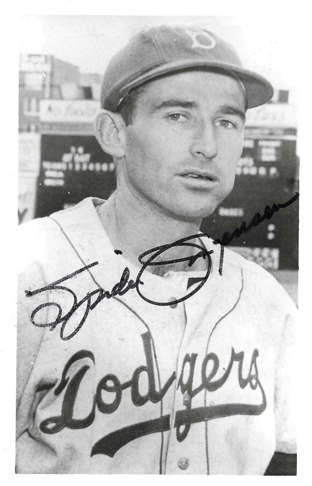 Spider Jorgensen, Brooklyn Dodgers, Signed 3.5x5.5 Photograph, PSA/DNA ...