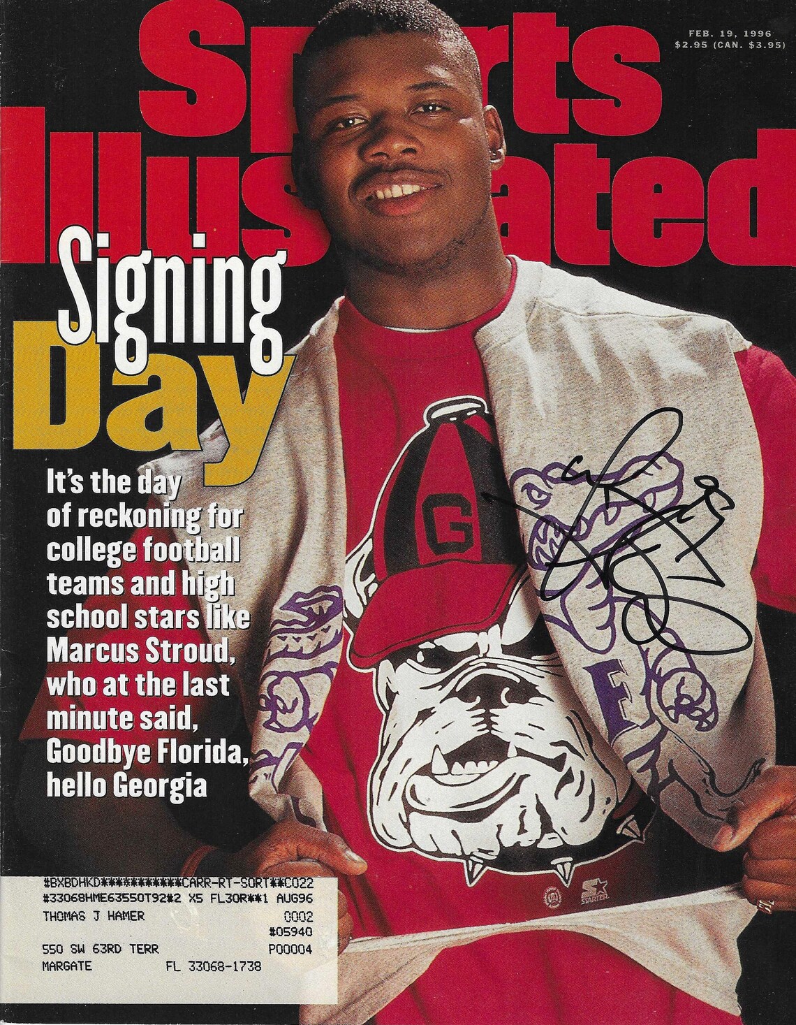 Marcus Stroud, Signed Sports Illustrated Full Magazine February 1996 - Etsy