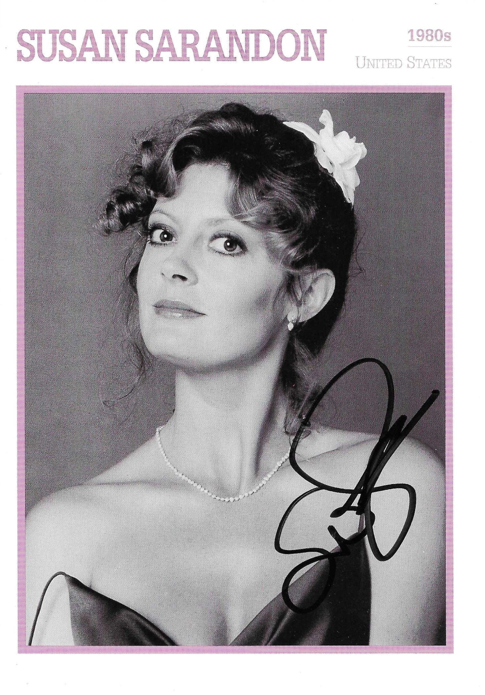 Susan Sarandon, Signed 5x7 Double Sided Hollywood Collector Card - Etsy