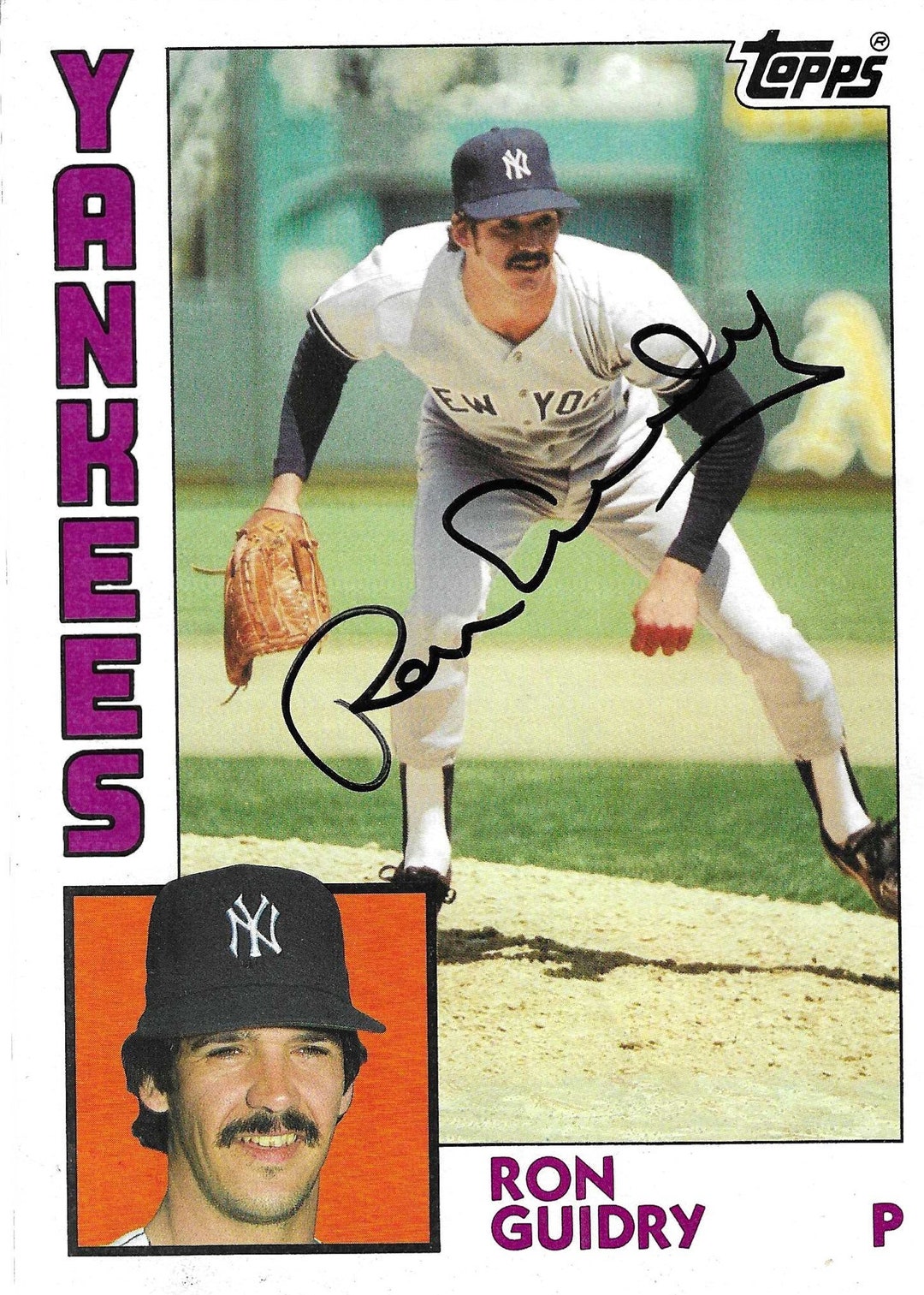 Ron Guidry, Hall of Fame, Signed 5x7 Topps Card 1984 - Etsy