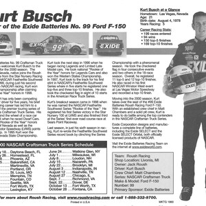 Kurt Busch, Hall of Fame, Signed 8.5x11 Double Sided Promo - Etsy