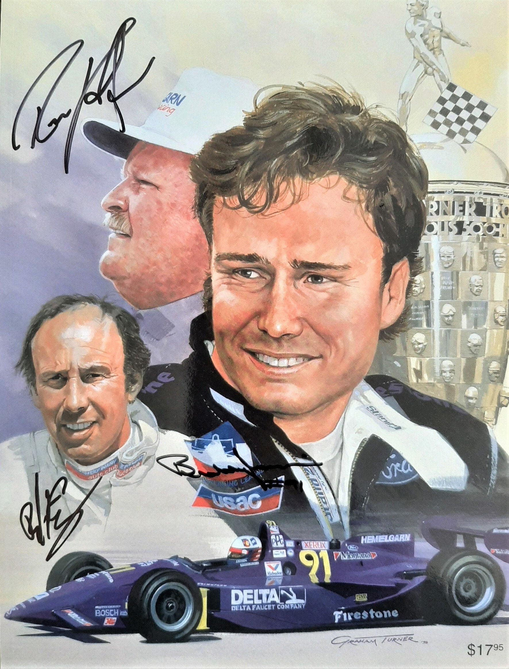 Buddy Lazier, Bob Lazier, Ron Hemelgarn, Signed Complete 1996 ...