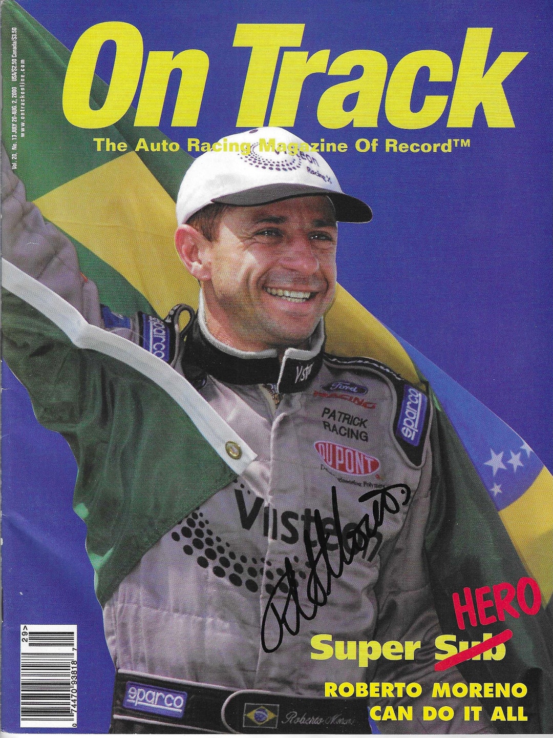 Roberto Moreno, Signed on Track Full Magazine, July 2000 - Etsy