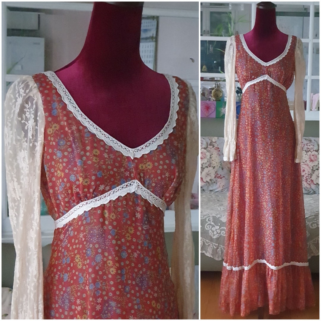 Rare Black Label Floral Gunne Sax, Black Label Gunnesax Dress, 60's ...