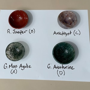 Gemstone Bowls Natural Stone Specimen, Red Jasper, Green Moss Agate ...