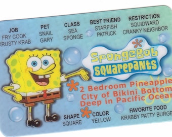 Spongebob Id Card | Etsy