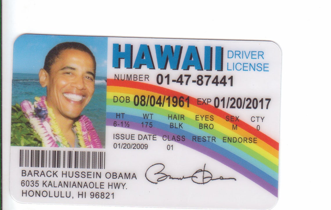 President Obama fun ID Card / Drivers License | Etsy