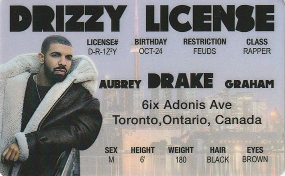 Rapper ID Fun ID Card / Drivers License | Etsy