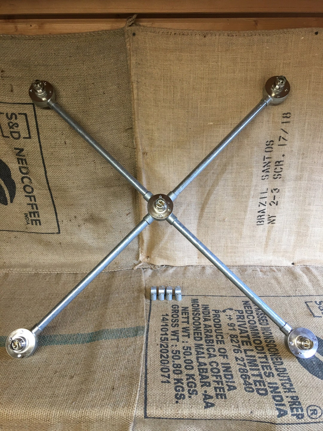 Galvanised Conduit Steel Industrial Ceiling Light 5 Bulb Version With ...