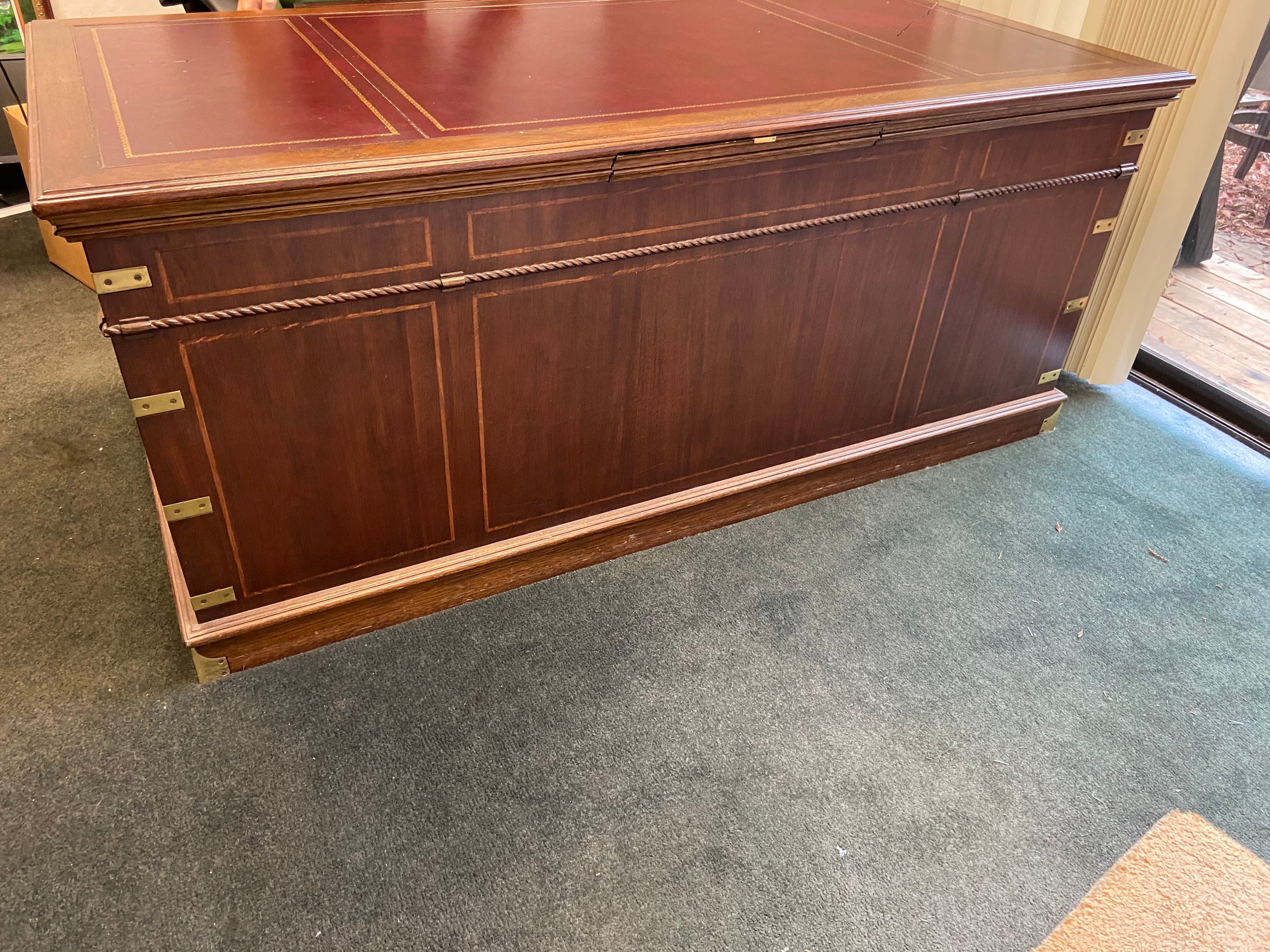 Alex Stuart Design Inc Vintage Campaign Style Leather Top Desk Like ...