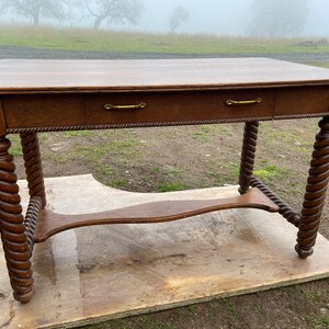 Antique Oak Library Desk Table - Etsy