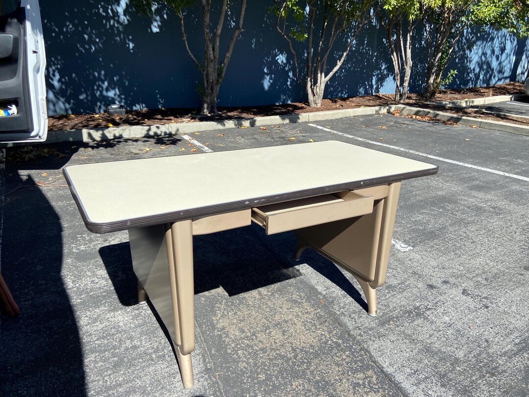 1960s Allsteel Panel Leg Tanker Table Desk Metal Work Bench - Etsy
